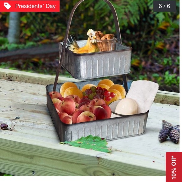 unbranded | Party Supplies | 2 Tier Metal Display Serving Tray Basket ...